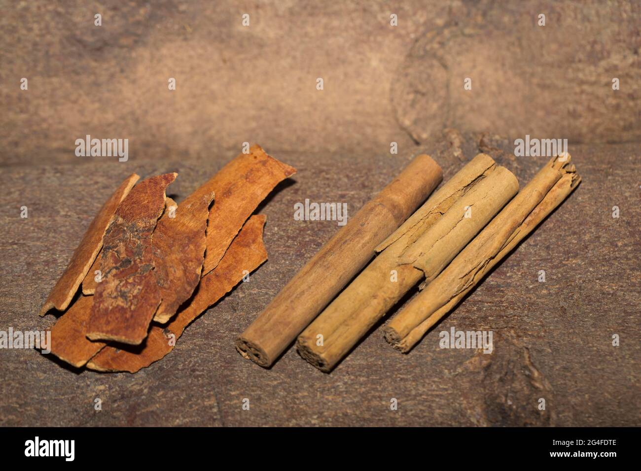Chinese cinnamon bark (Cinnamomum cassiaund) and cinnamon sticks ...