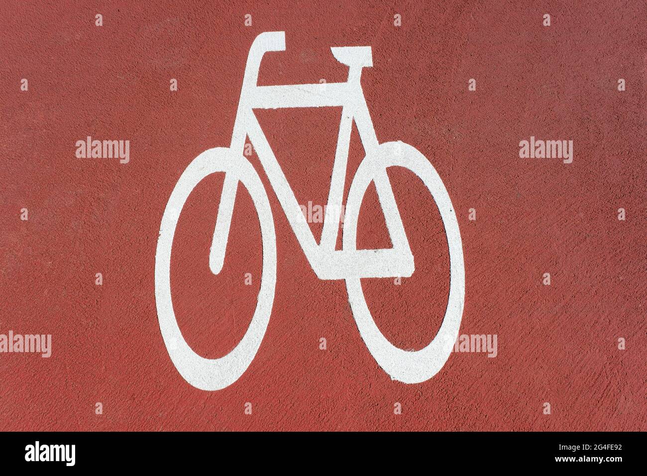 Cycle path with pictogram, North Rhine-Westphalia, Germany Stock Photo ...