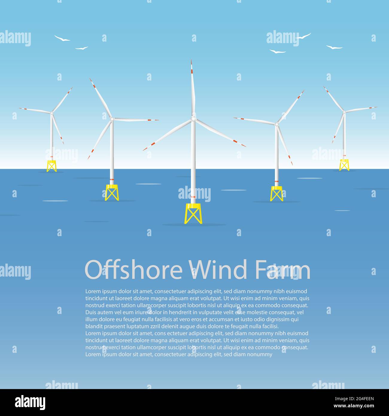 Windmills at the sea. Poster template Stock Vector Image & Art - Alamy