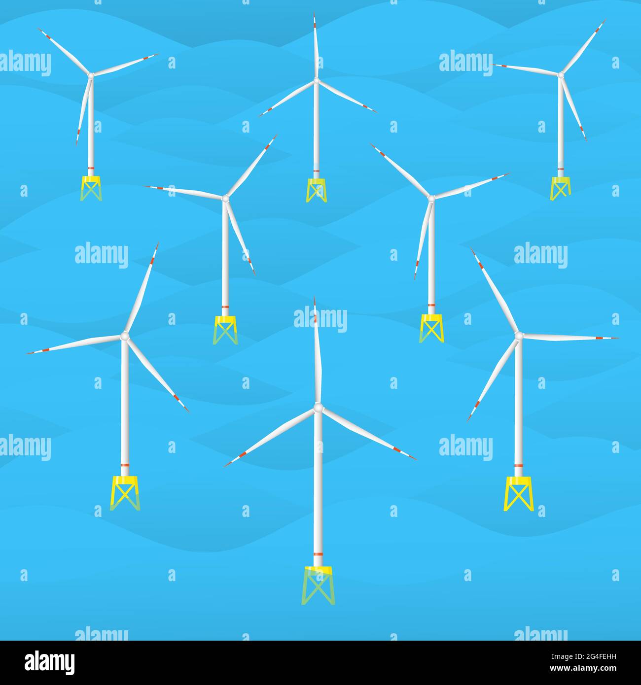 Offshore wind farm. Wind power station Stock Vector Image & Art - Alamy