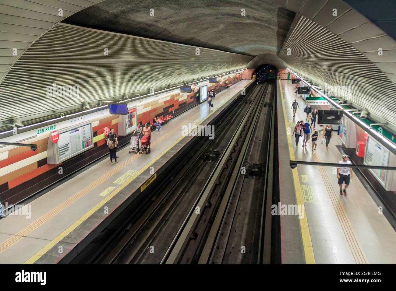 SANTIAGO, CHILE - MARCH 28, 2015: View of a metro station in Santiago ...