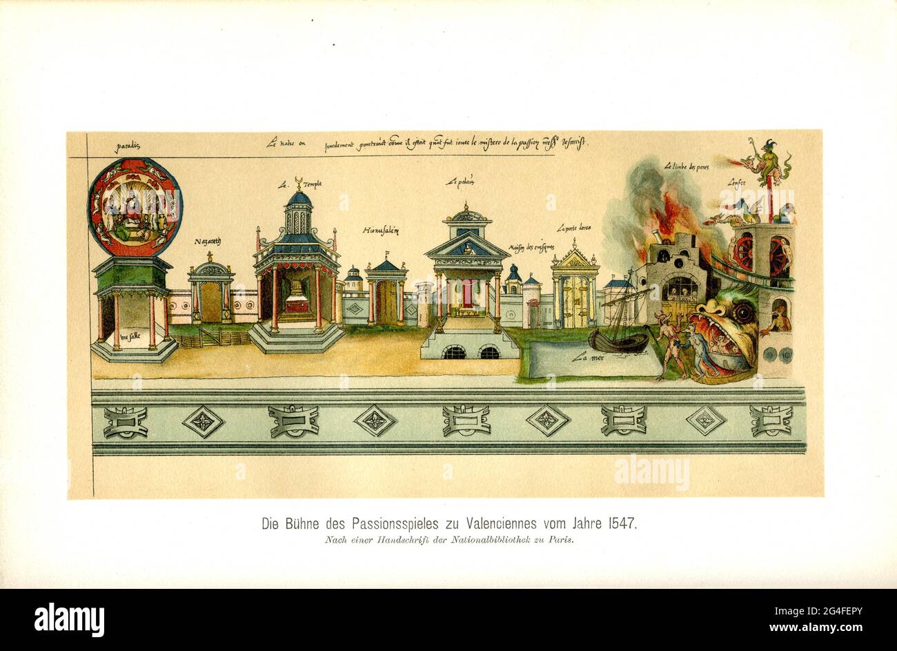 The Stage Of The Valenciennes Passion Play Of 1547 Manuscript By