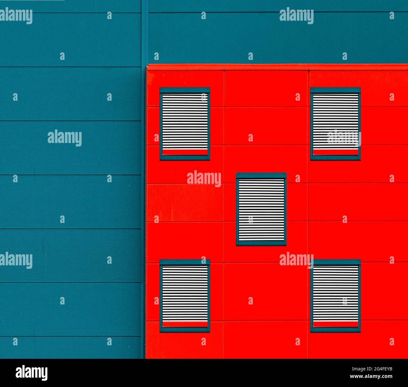 Five window details and colored walls, concept of windows and colored ...