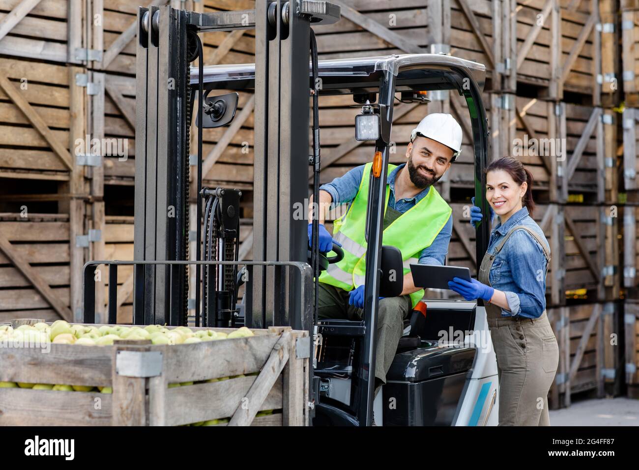 Distribution, loading of fruits for sale in store and market, work in ...