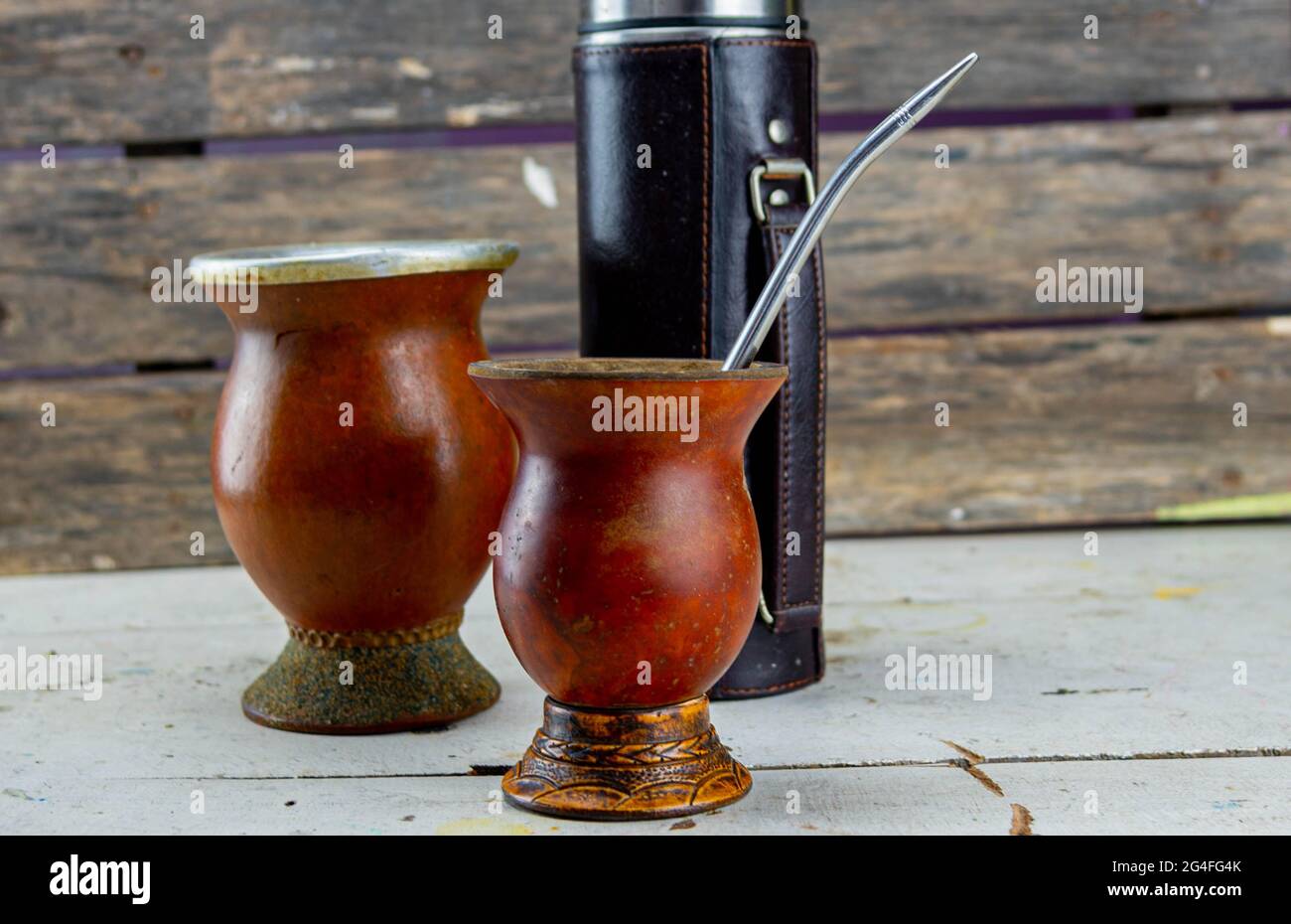Utensils for drinking mate and mate. Chimarrão, or mate, is a ...