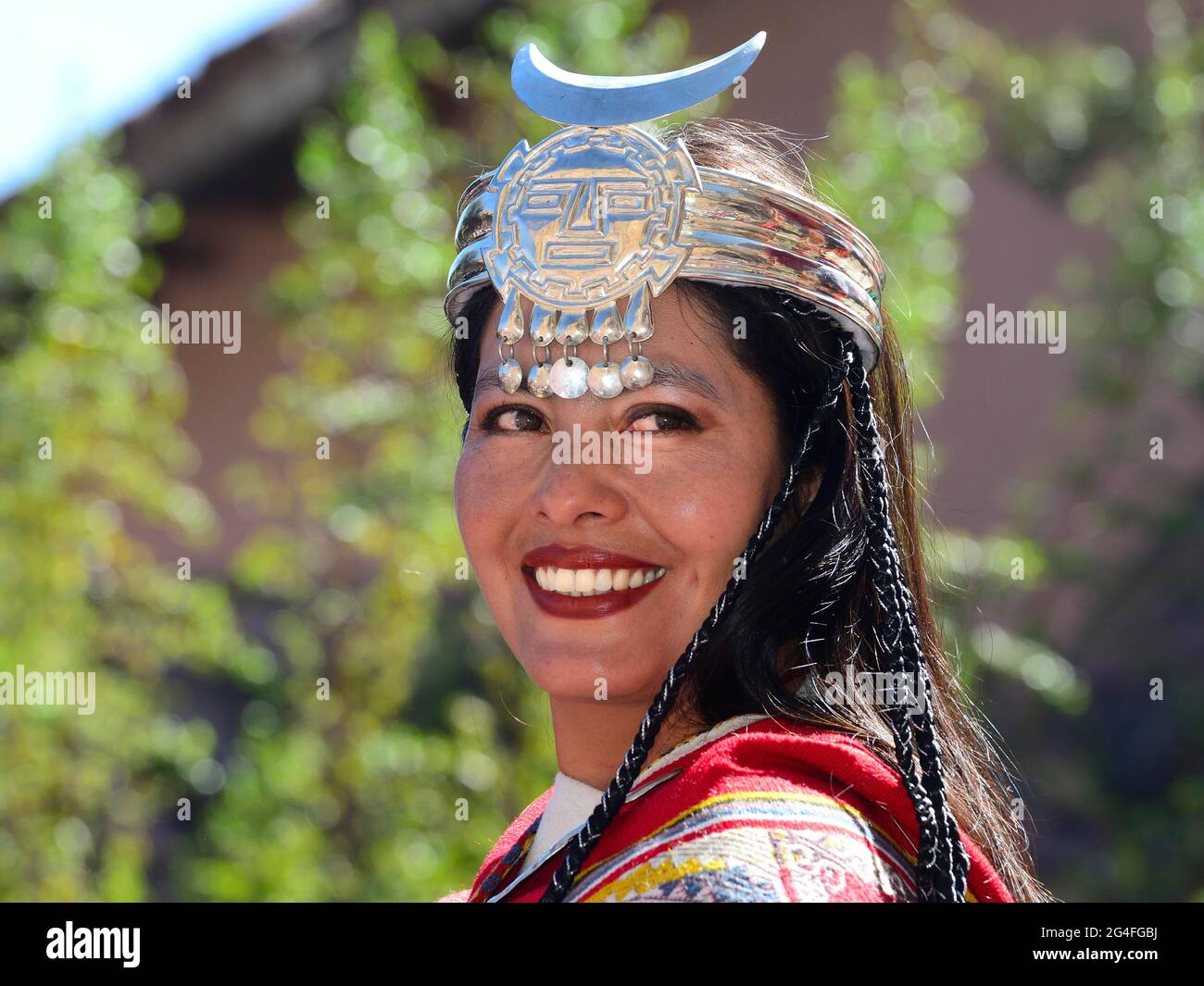 Inti Raymi, Festival of the Sun, Inca ruler during parade, portrait ...