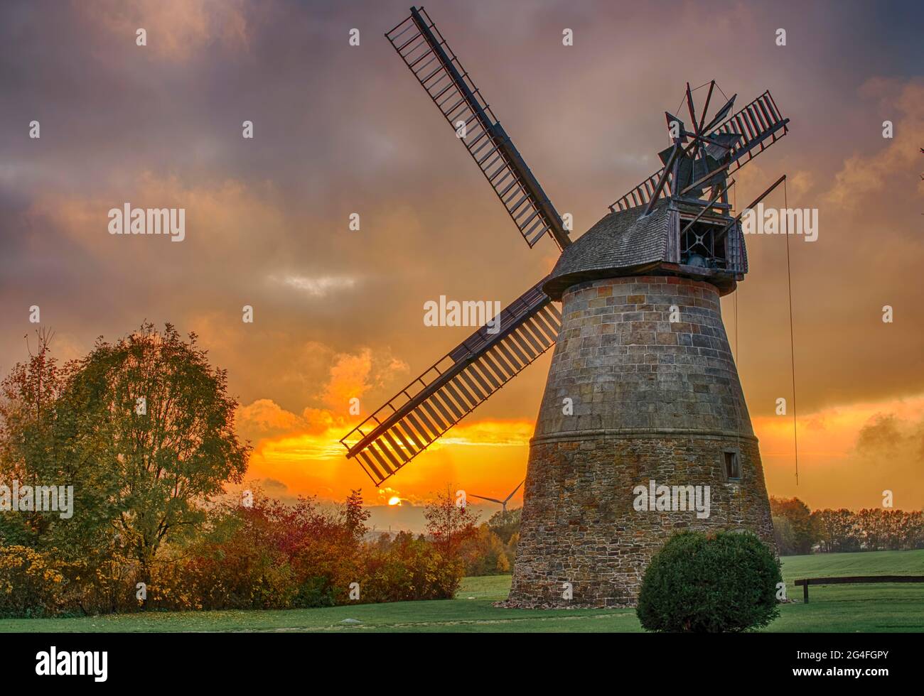 Windmill and sunset and germany hi-res stock photography and images - Alamy
