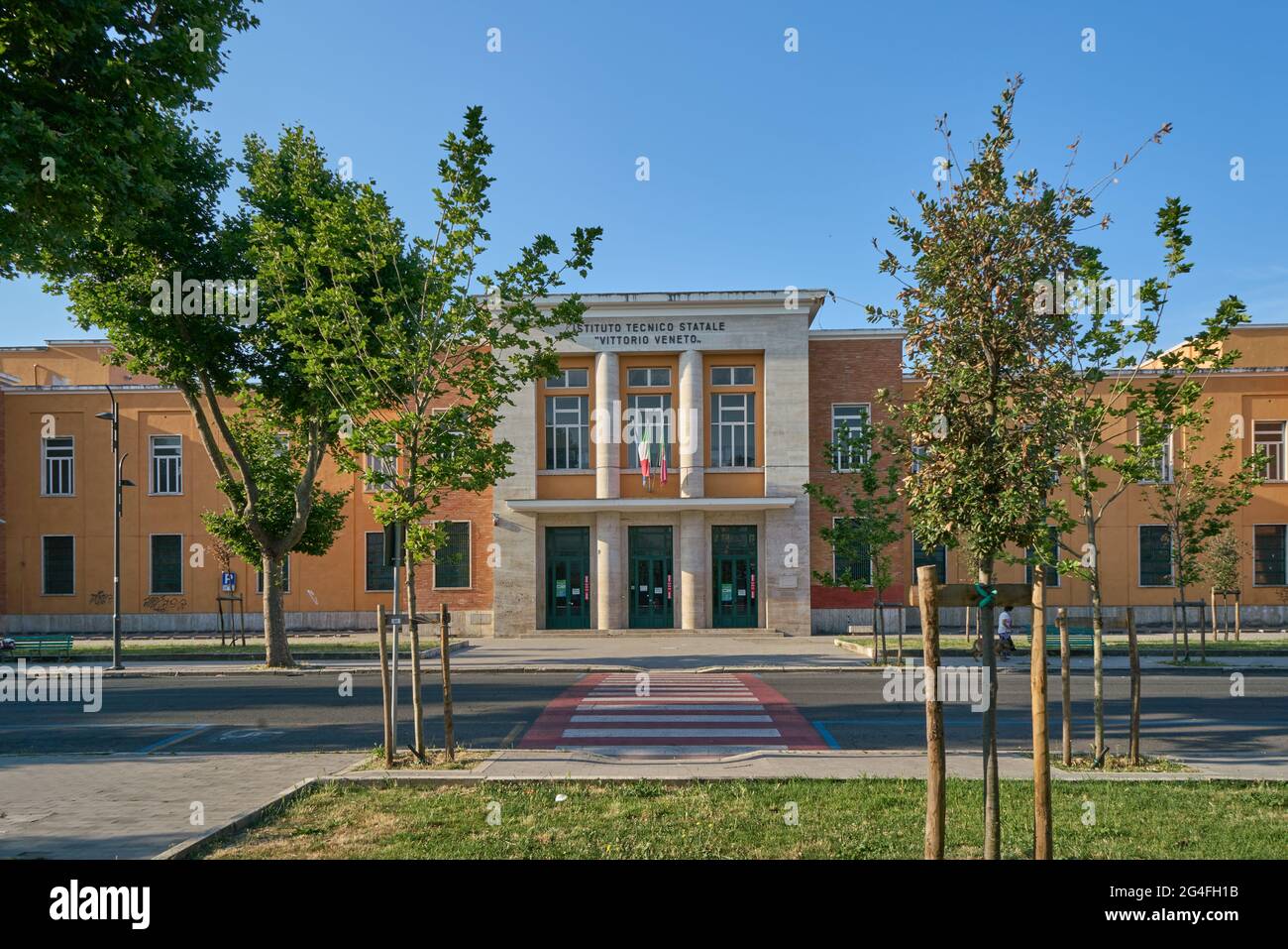 School building in Latina from the 30s in a fascist architectural style ...
