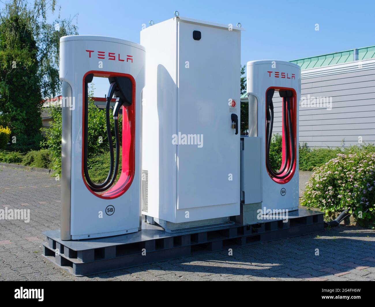 Tesla charging station for electric vehicles, Supercharger, Kamen ...