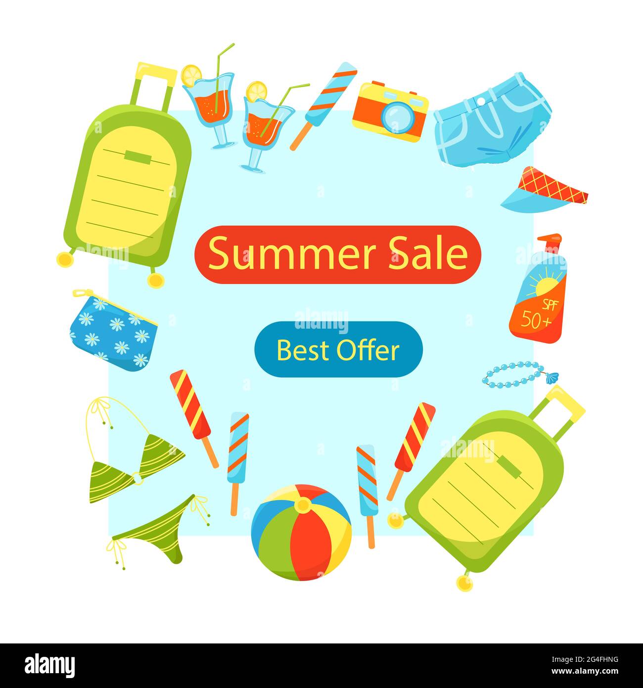 Summer sale banner template, poster for shops with summer things ...