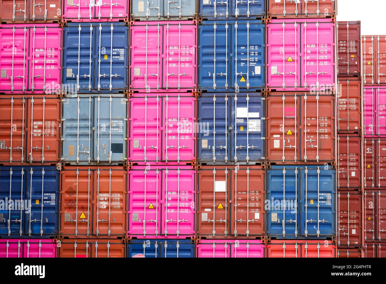 Container stacks, transporting goods, import/export in the wharf Sea ...