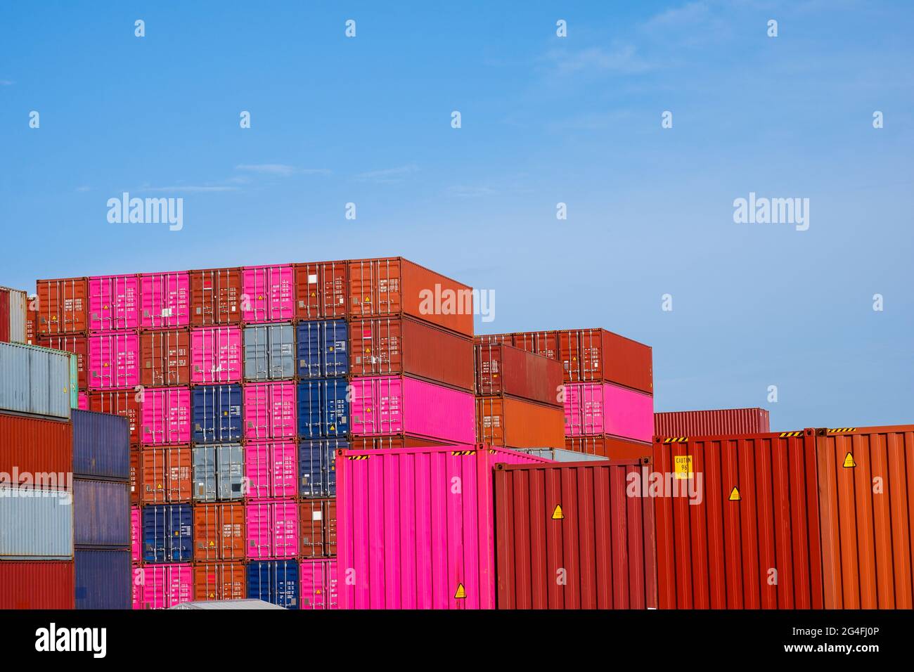 Container fleet for cargo import/export in the wharf Sea Freight of the ...
