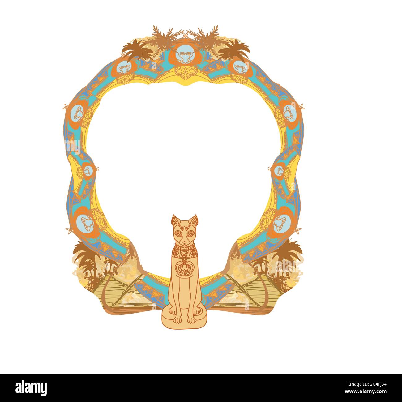 Stylized Egyptian cat , decorative frame Stock Vector Image & Art - Alamy