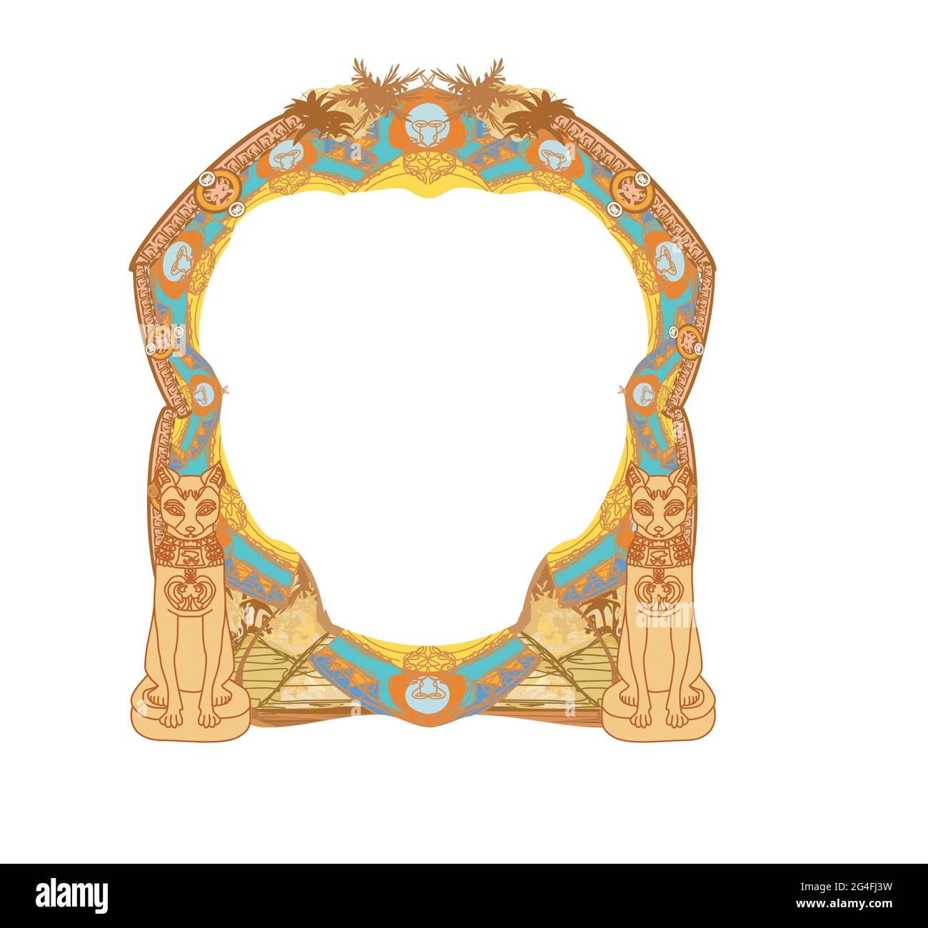 Stylized Egyptian cat , decorative frame Stock Vector Image & Art - Alamy