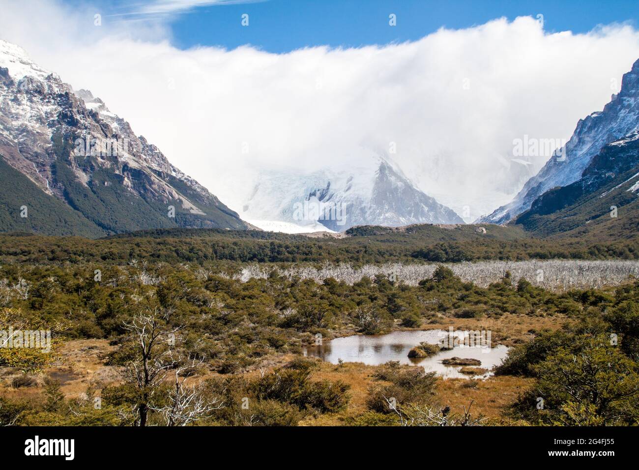 Valley of Rio Fitz Roy river in National Park Los Glaciares, Patagonia ...