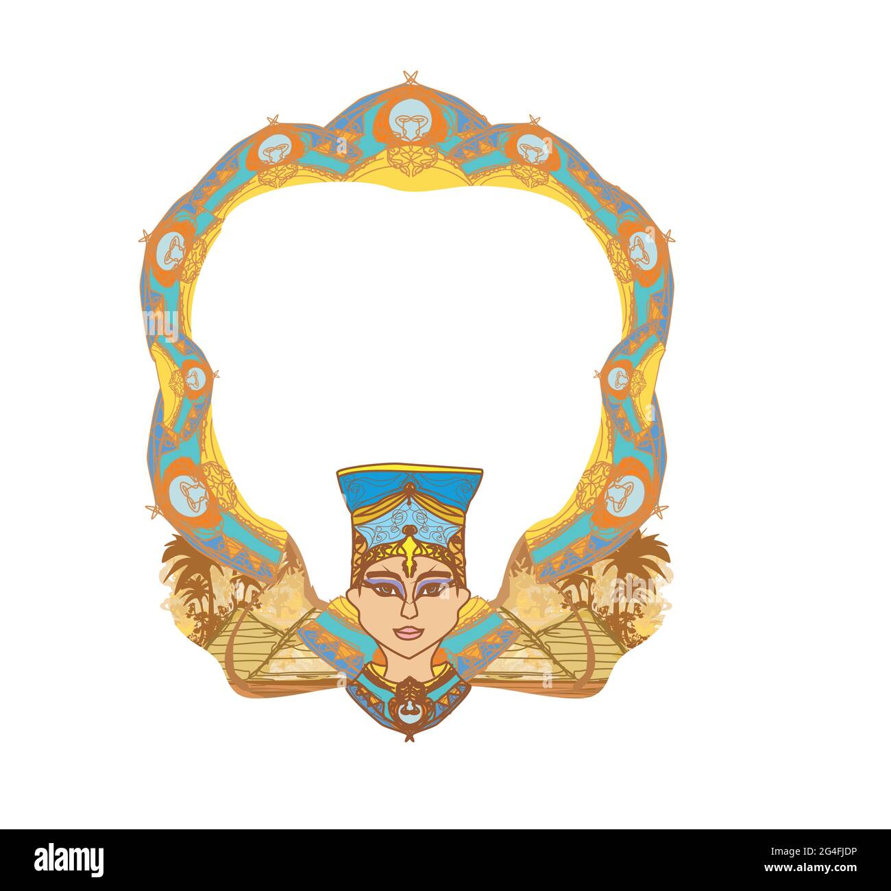 Egyptian queen cleopatra frame egypt pyramid hi-res stock photography ...