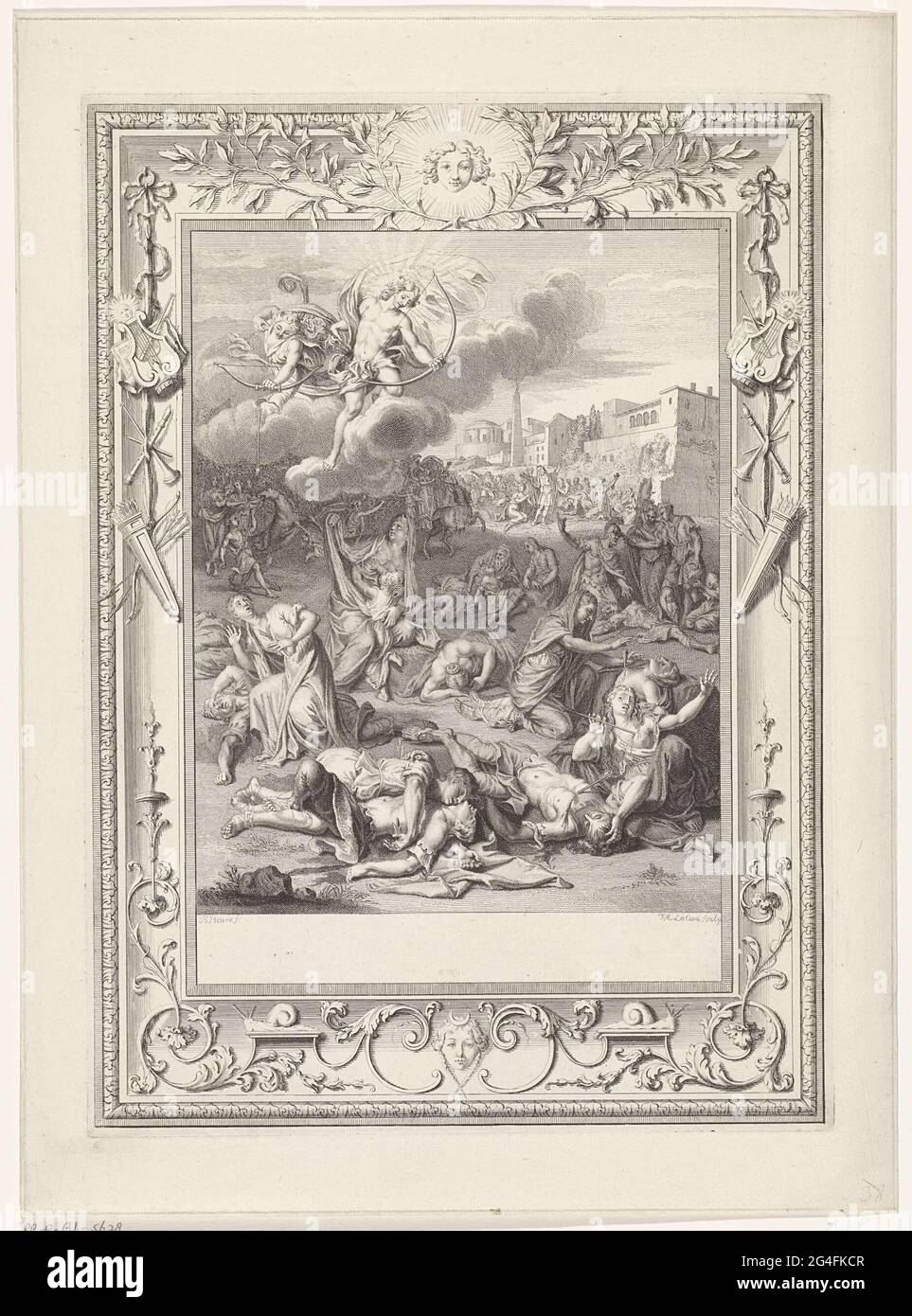. Apollo and Diana shoot their arrows to the children of Niobe. The ...