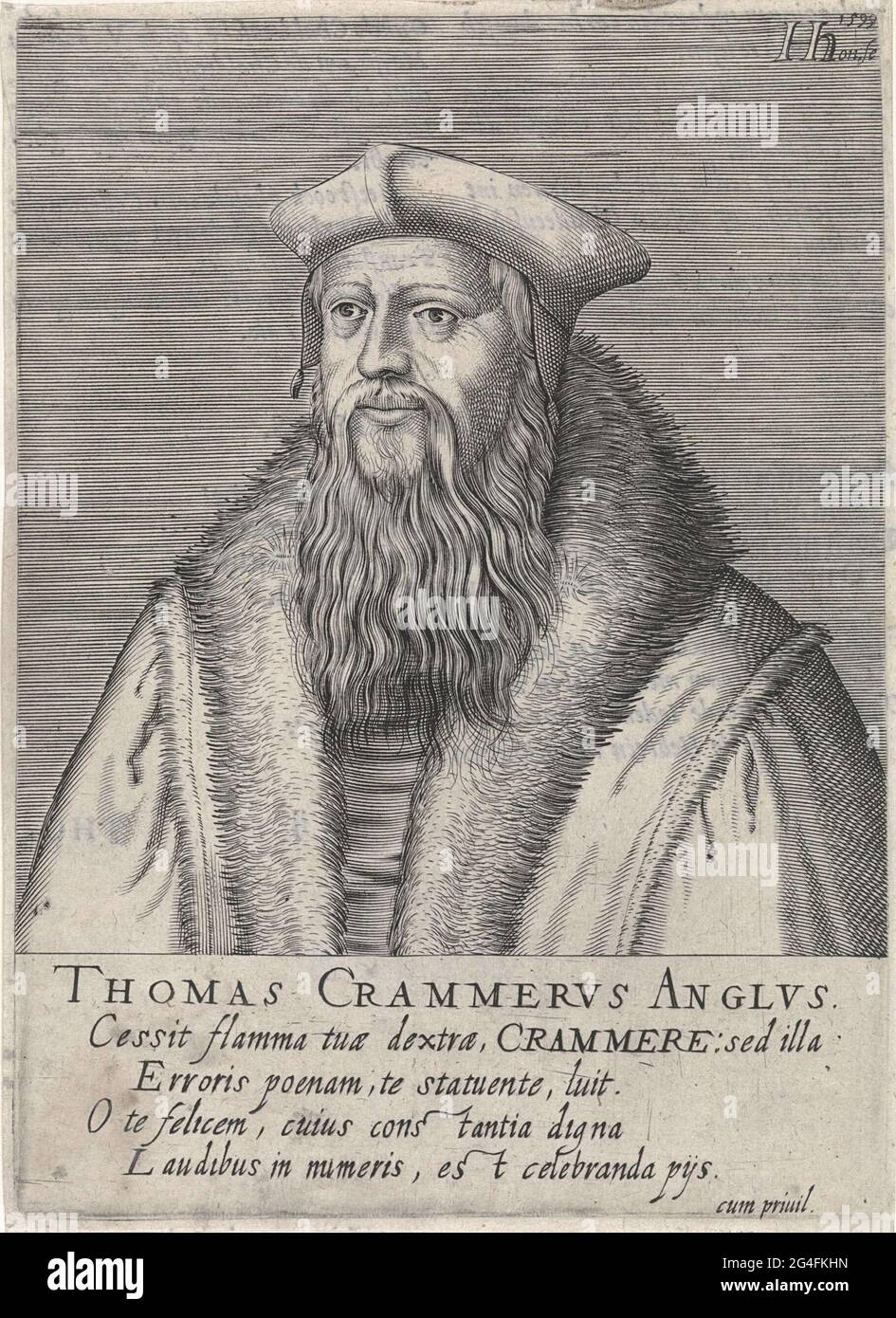 . Bust to the left of Thomas Cranmer. Under the portrait his name and ...