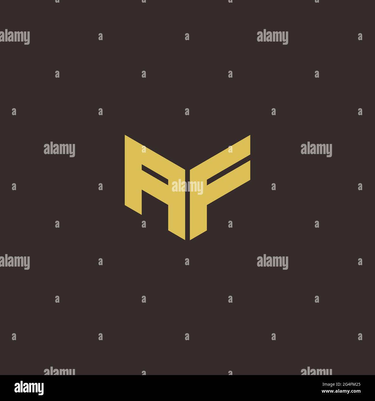 AF A F FA Logo Letter Initial Logo Designs Template with Gold and Black ...