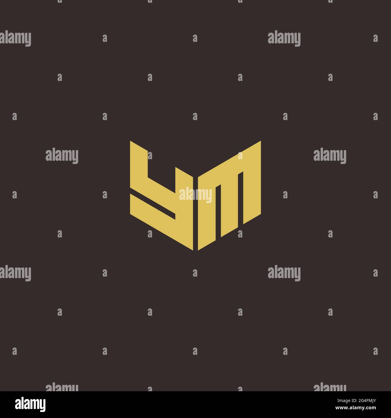 YM MY Logo Letter Initial Logo Designs Template with Gold and Black ...
