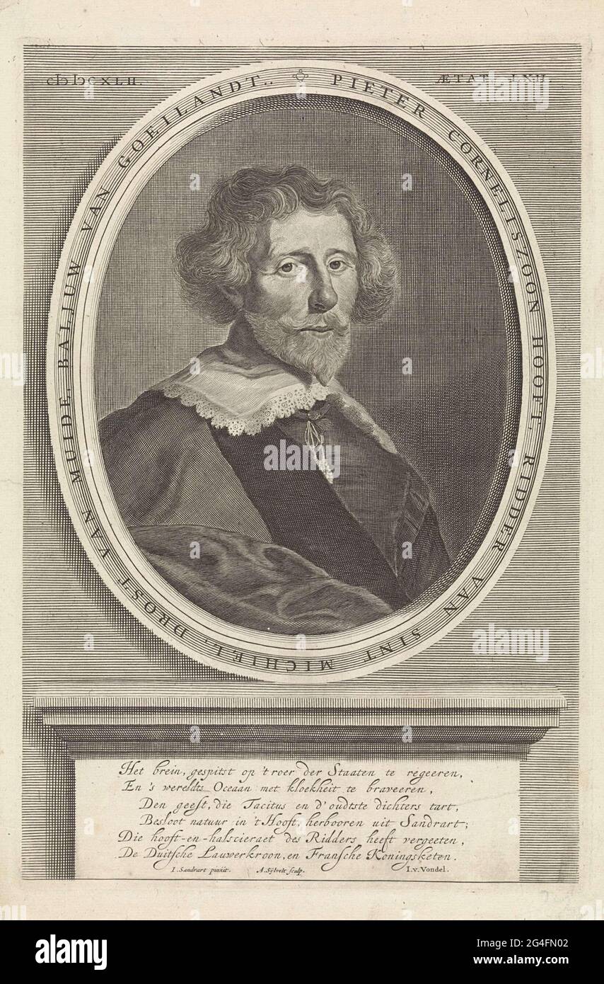 . Portrait of Pieter Cornelisz. Hooft, poet, drama writer and historian ...
