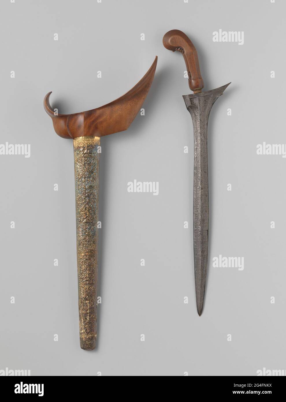 Javanese Kris. Kris, whose blade decorated in Pamor technique Stock ...