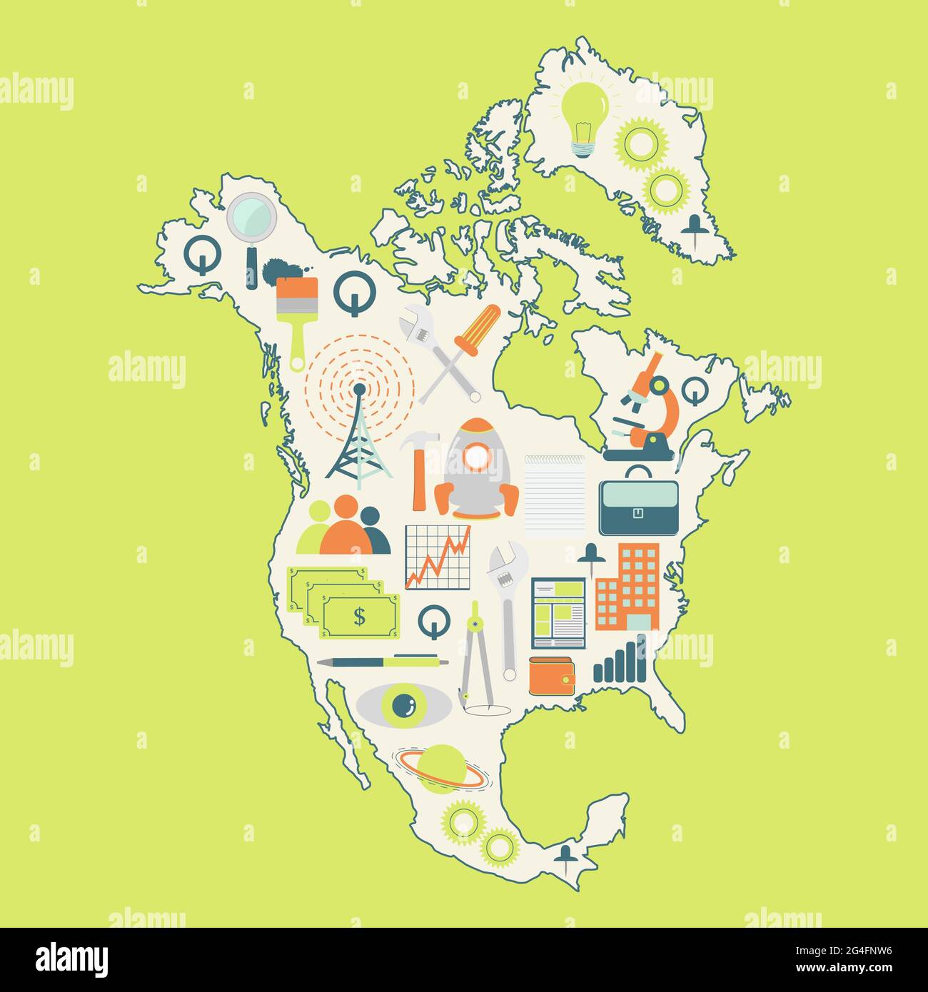 Continent north america map vector vectors hi-res stock photography and ...