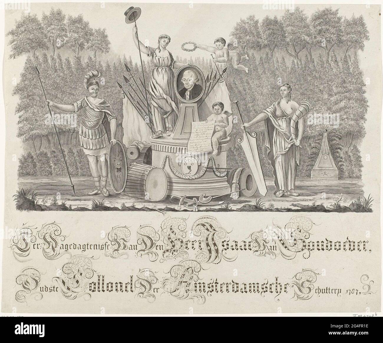 . Allegorical grave monument for Isaak from Goudoever, died on ...