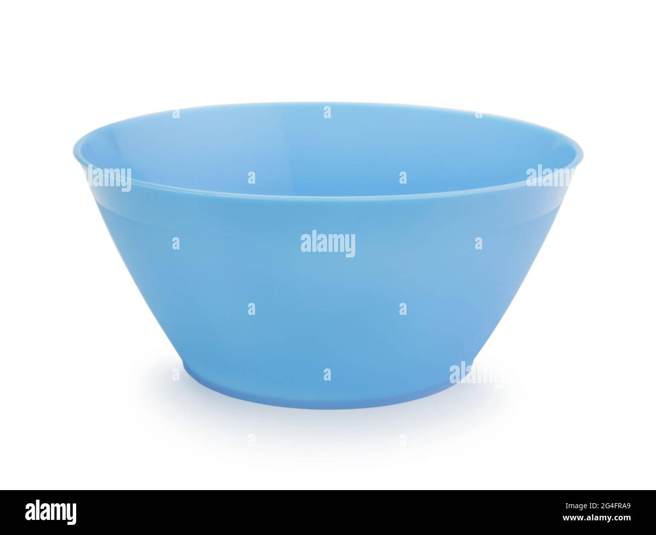 Blue plastic bowl isolated on white Stock Photo - Alamy