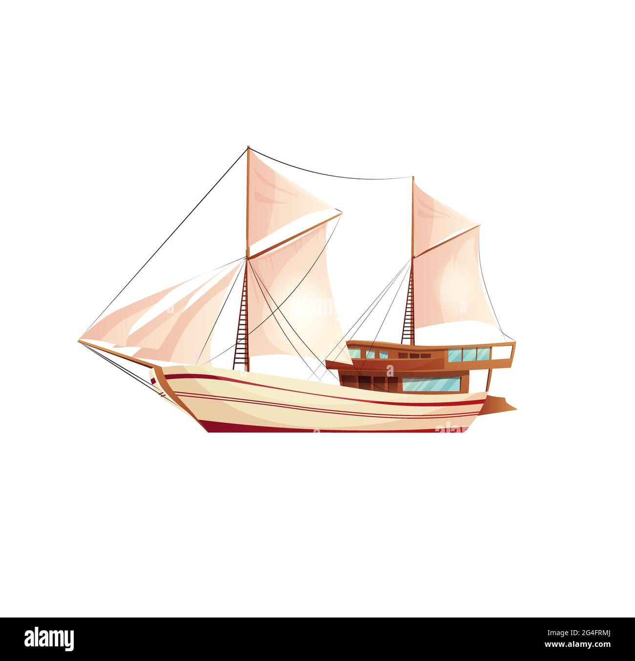 Sailing ship cartoon vector illustration Stock Vector Image & Art - Alamy