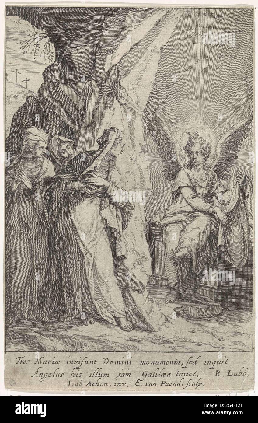 . At the grave of Christ an angel appears to the three holy women who ...