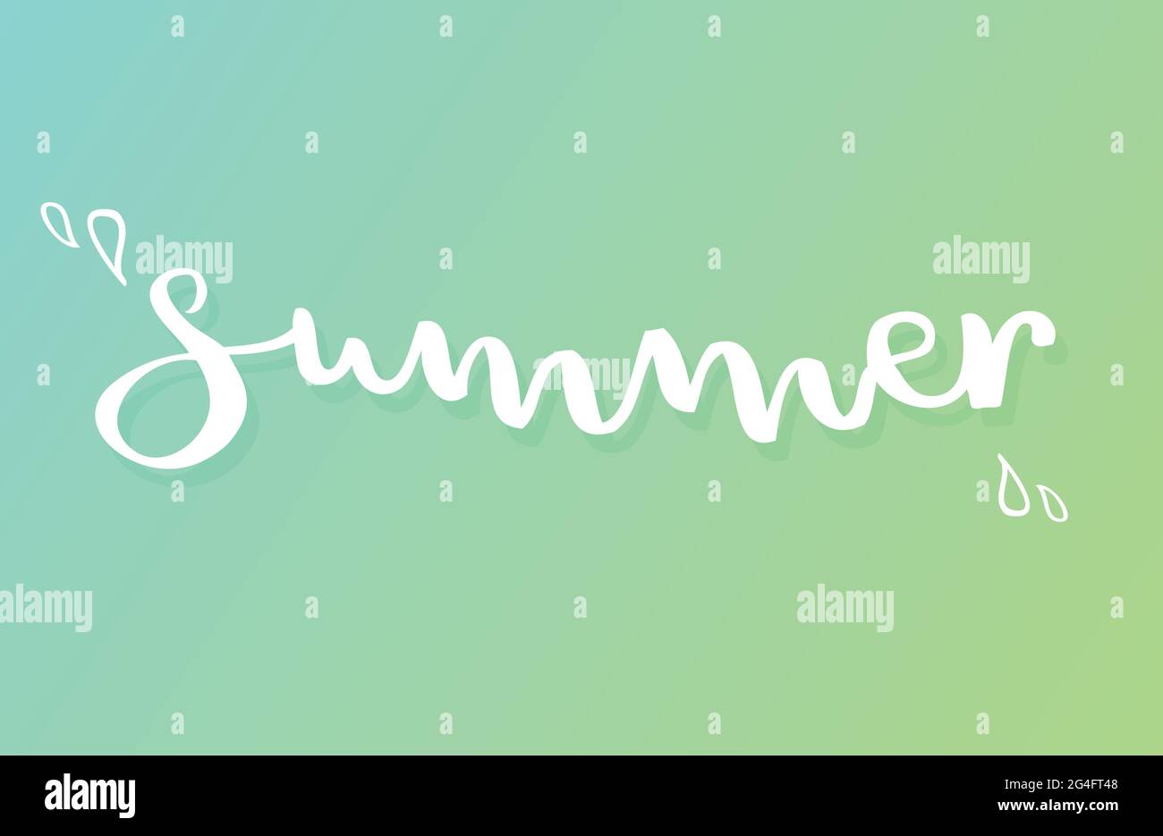 Summer lettering. Gradient background. Vector illustration, minimal ...