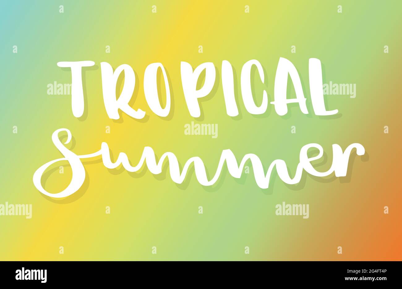 Tropical summer lettering. Gradient background. Vector illustration ...