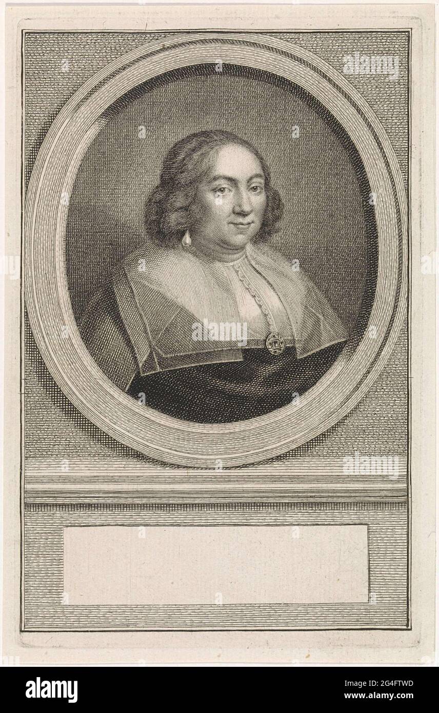 . Bust to the right of Maria van Reigersberg in an oval. The portrait ...