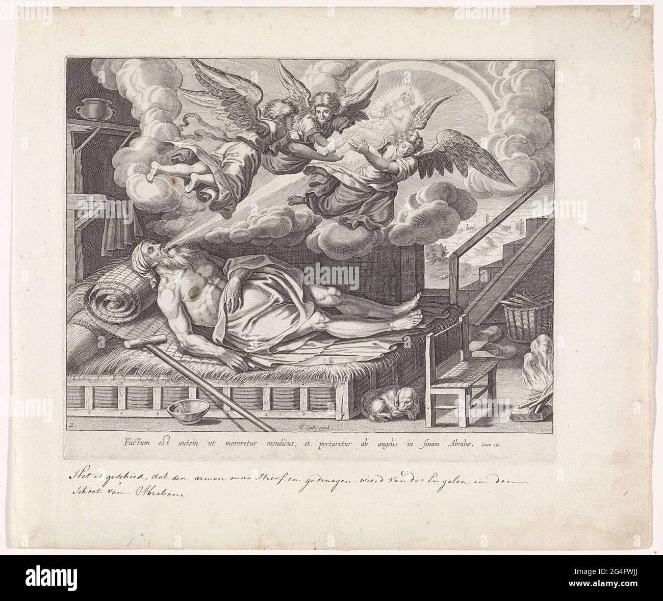 . Lazarus is on a strawbed and blows out its last breath. In the air ...