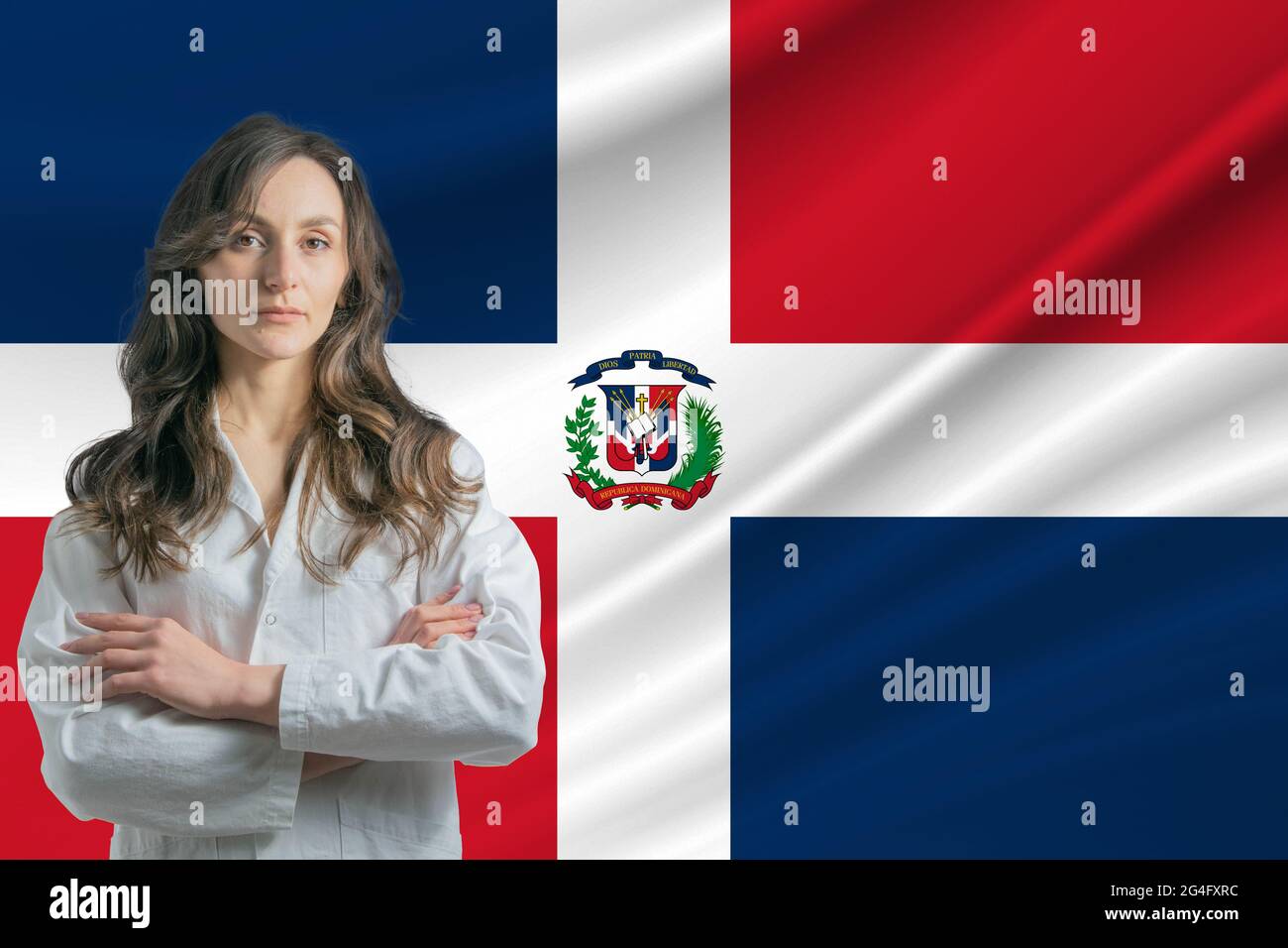 Medicine in Dominican Republic Happy beautiful female doctor in medical ...