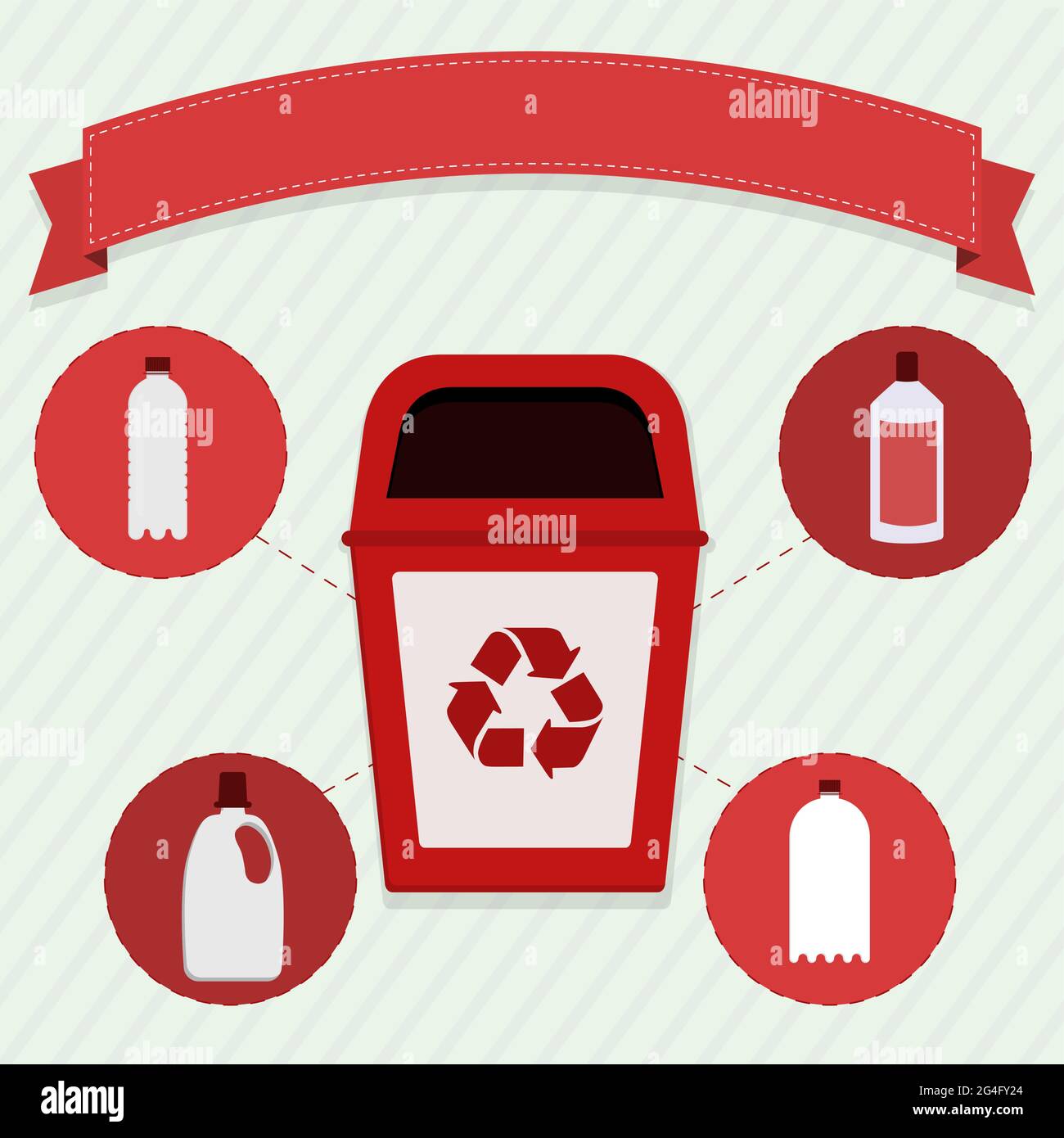 Red trash for the selective collection of plastic Stock Vector Image ...