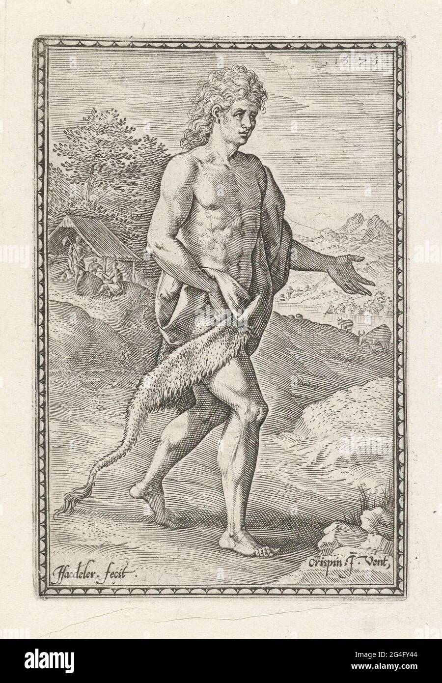 . Set, the third son of Adam, in the foreground. In the background a ...