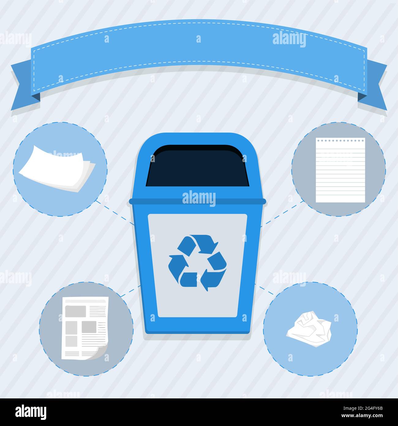 Blue trash for the selective collection of paper Stock Vector Image ...