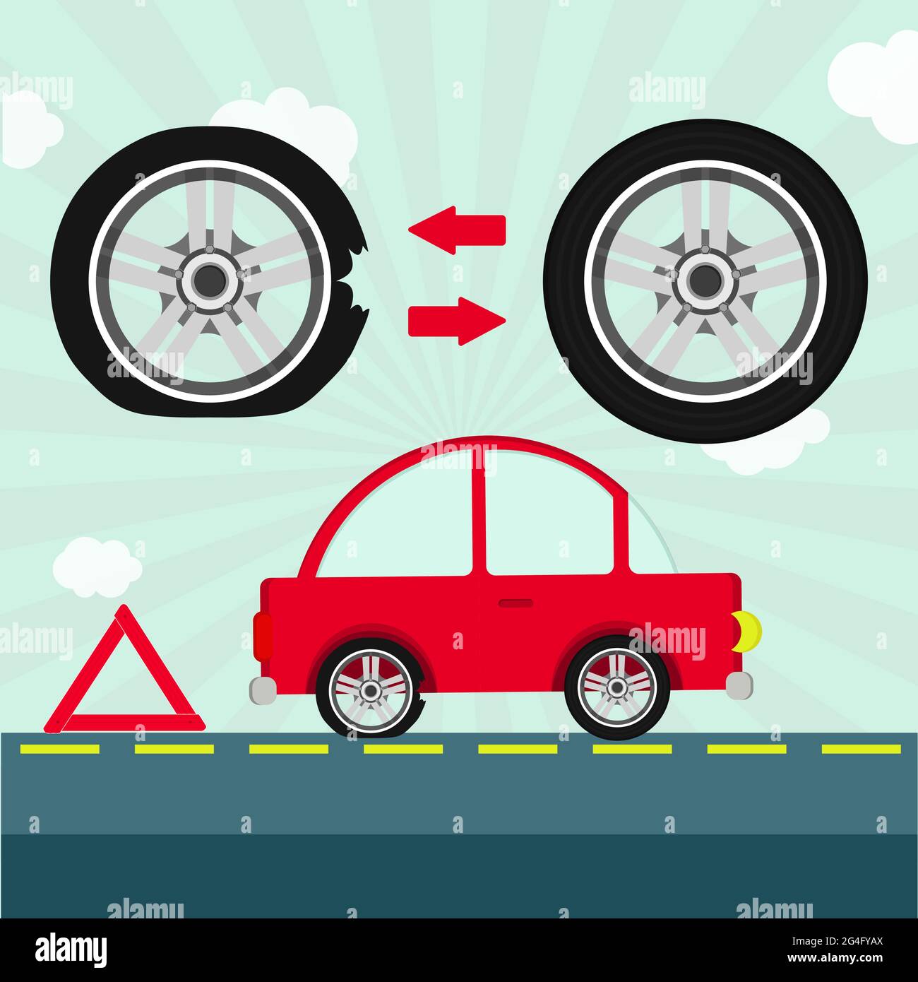 Traffic emergency triangle flat Stock Vector Images - Alamy