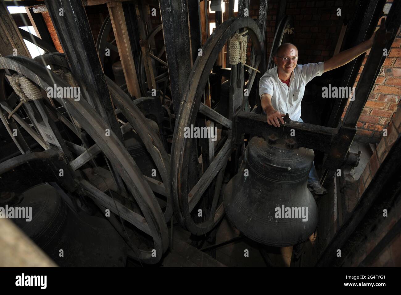 Walsall St Matthews Church head bell ringer Stock Photo - Alamy
