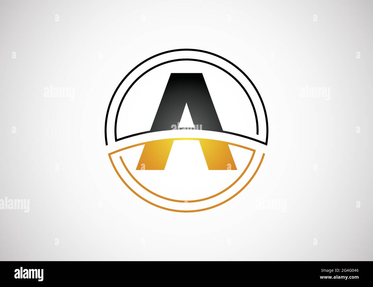 Initial letter A with circle frame. Graphic alphabet symbol for ...