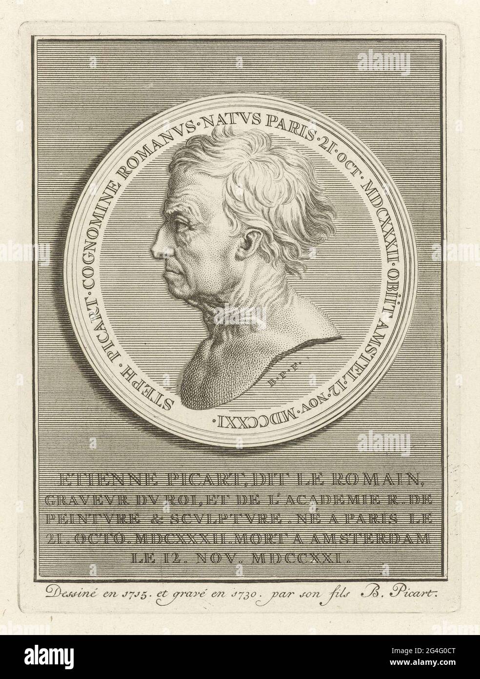 . Medallion with the portrait of Etienne (Stephanus) Picart, also known ...