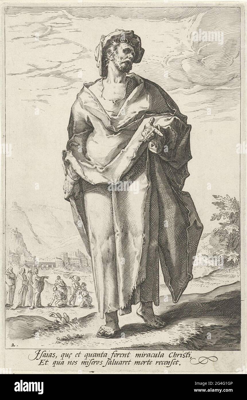 . The prophet Isaiah. In the background Christ, like Messiah and other ...