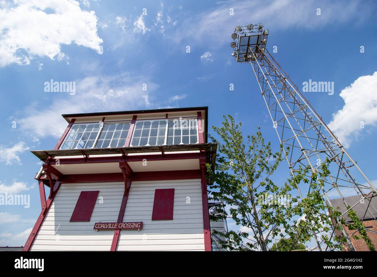 The signal box that once stood in the centre of Coalville, restored and ...