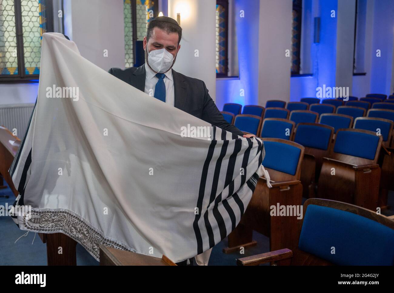 Leipzig, Germany. 21st June, 2021. Zsolt Balla, State Rabbi of Saxony ...