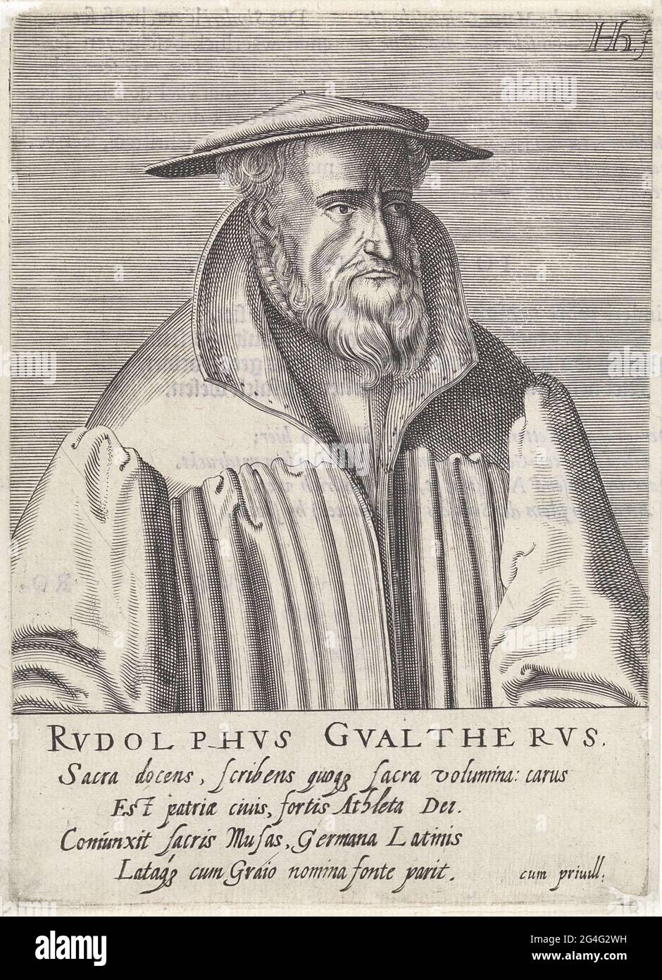 . Bust to the right of Rodolphus Gualterus. Under the portrait his name ...