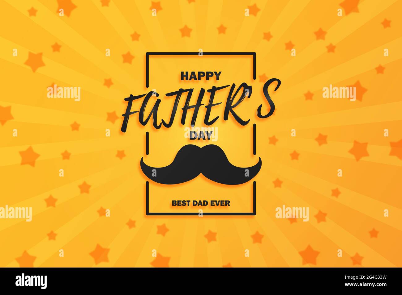 Happy father's day. Greeting card with wishes. Yellow and black color ...