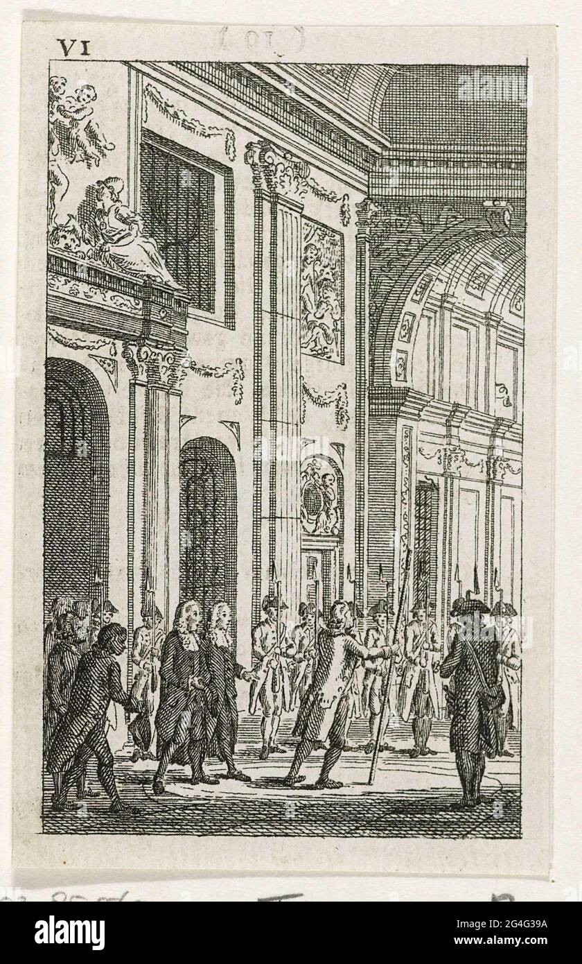 . Mayors in the town hall of Amsterdam. Part of a group of 6 plates ...