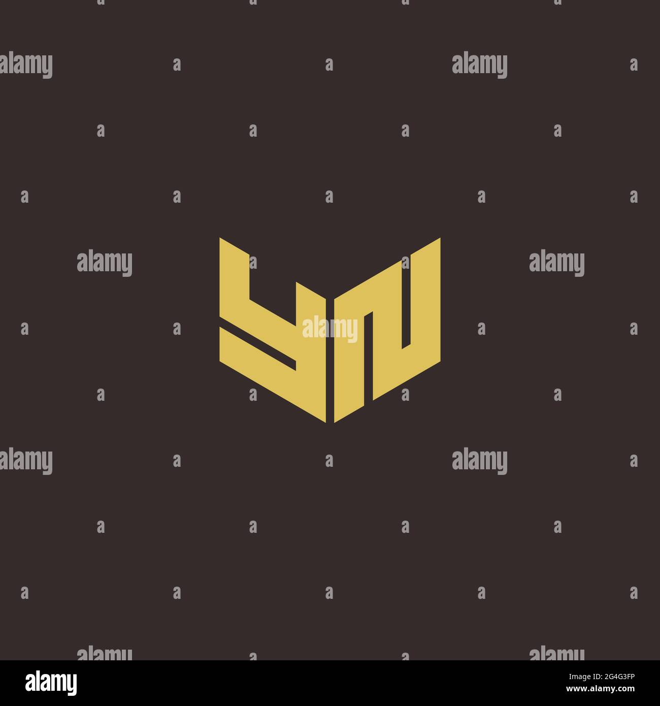 YN NY Logo Letter Initial Logo Designs Template with Gold and Black ...